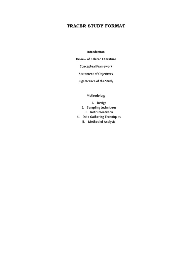 Tracer Study Format: Review of Related Literature Conceptual Framework ...