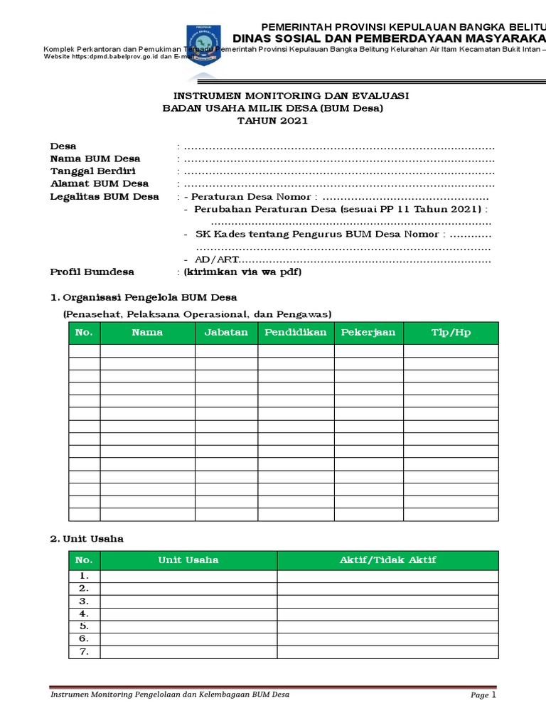 Instrumen Monev BUMDesa-dikonversi | PDF