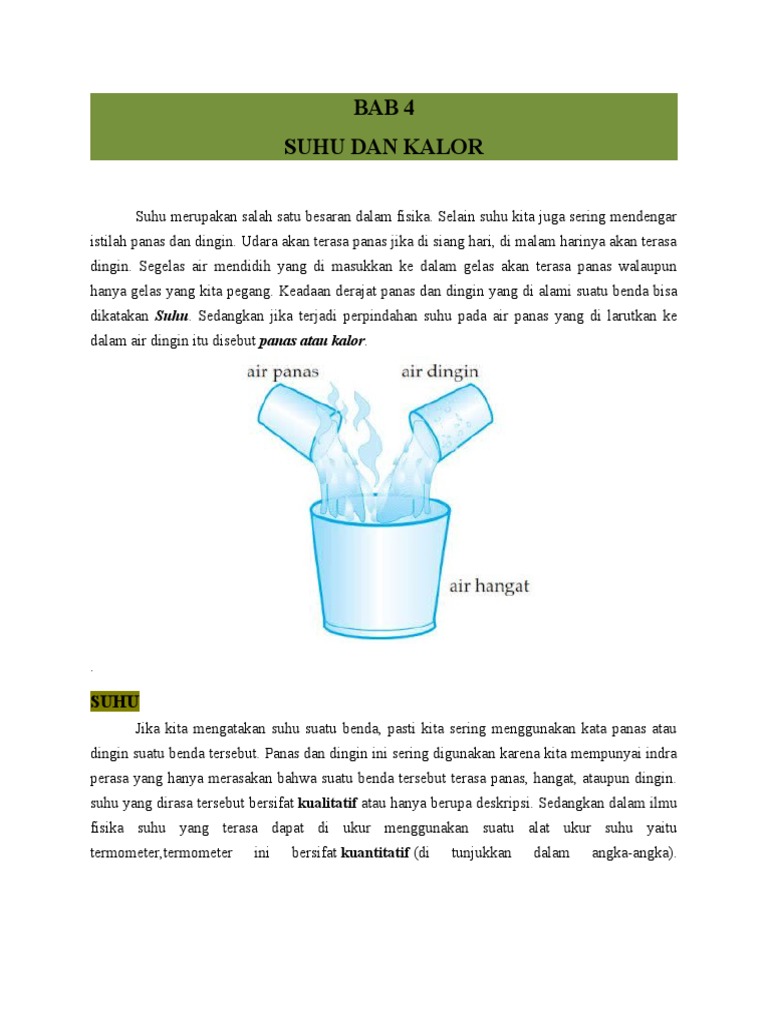 Bab 4. Suhu Dan Kalor | PDF