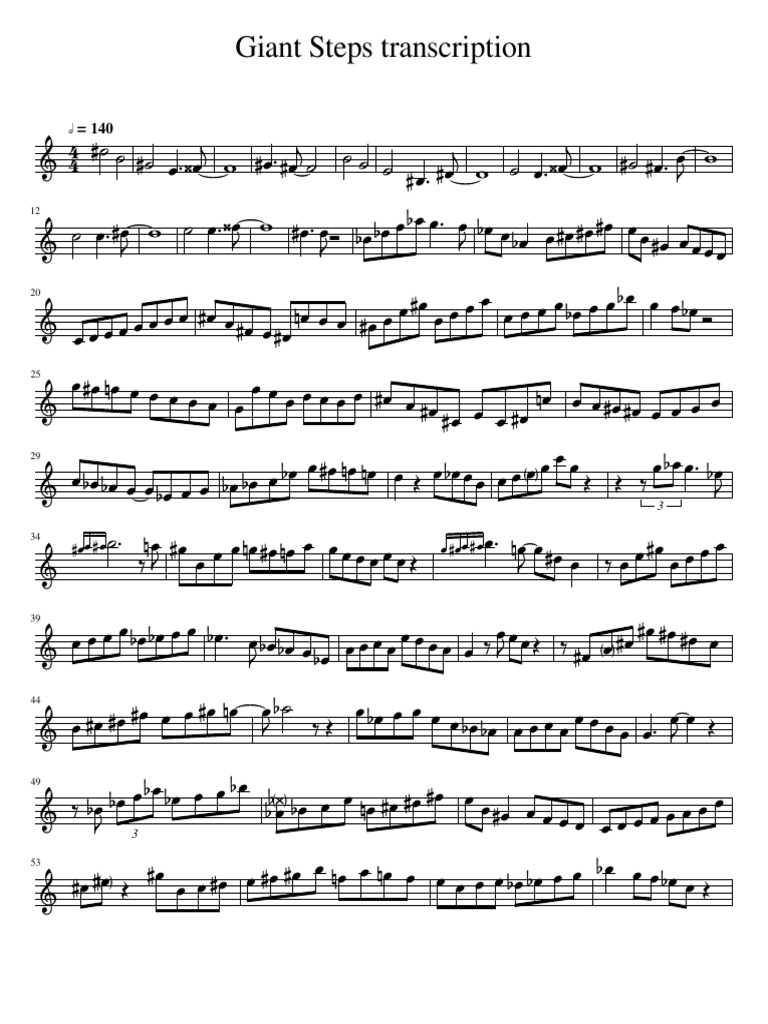 Giant Steps Transcription-Score and Parts | PDF | Saxophone