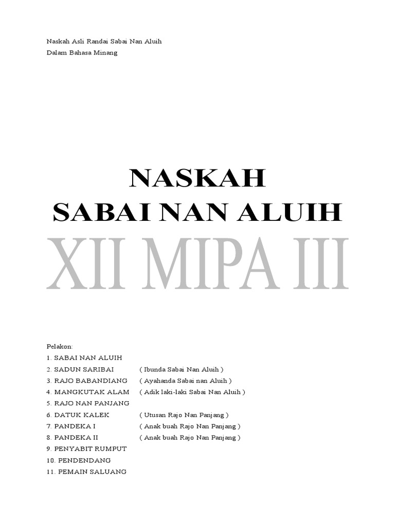 NASKAH Randai | PDF