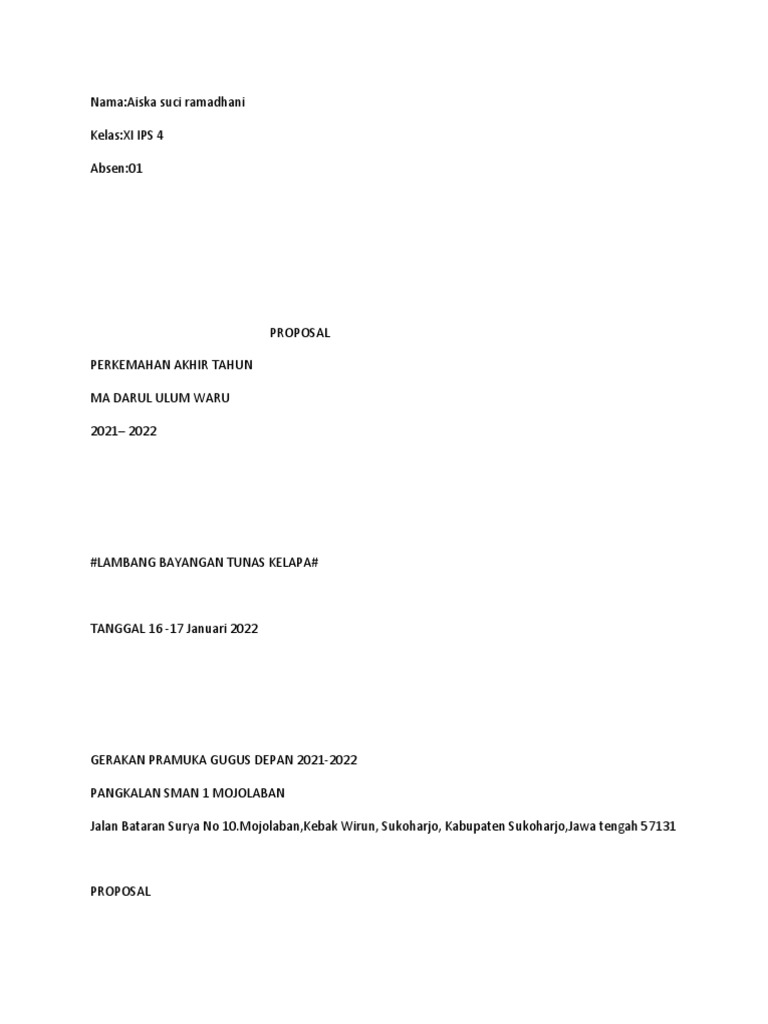 Proposal Aiska Suci Ramadhani | PDF | Ilmu Sosial