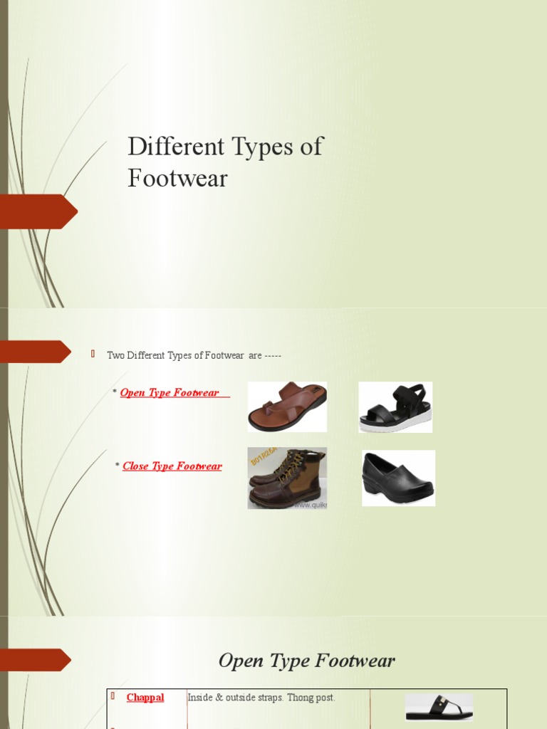 Different Types of Footwear | PDF