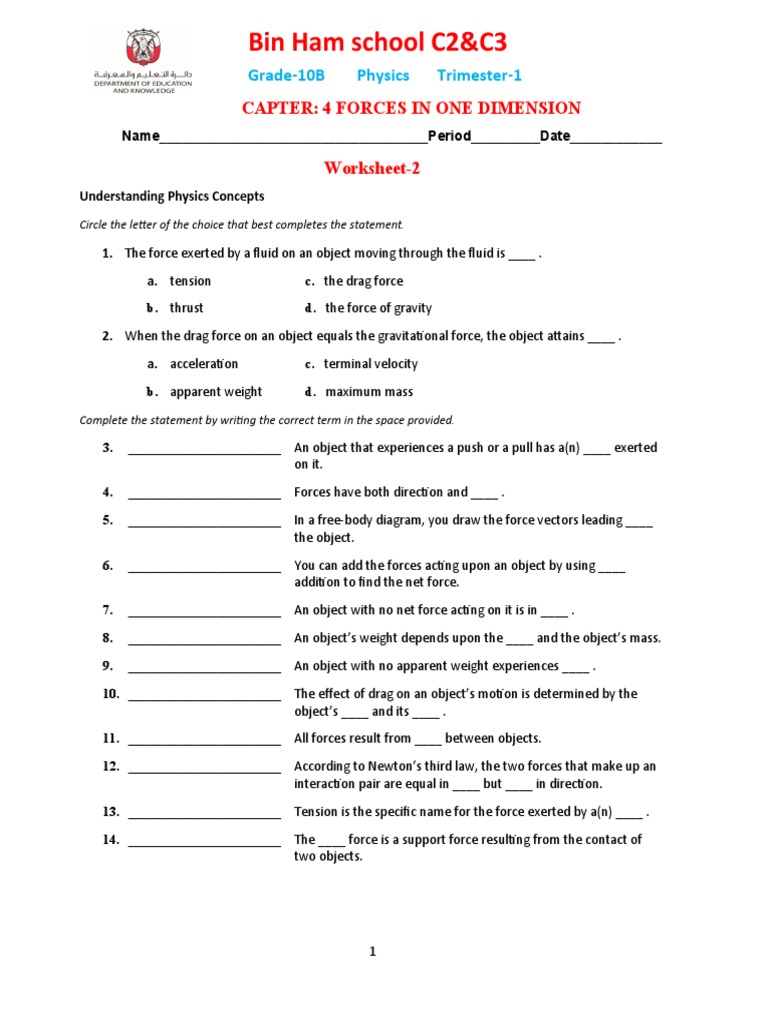 Forces in One Dimension-2 | PDF | Force | Weight