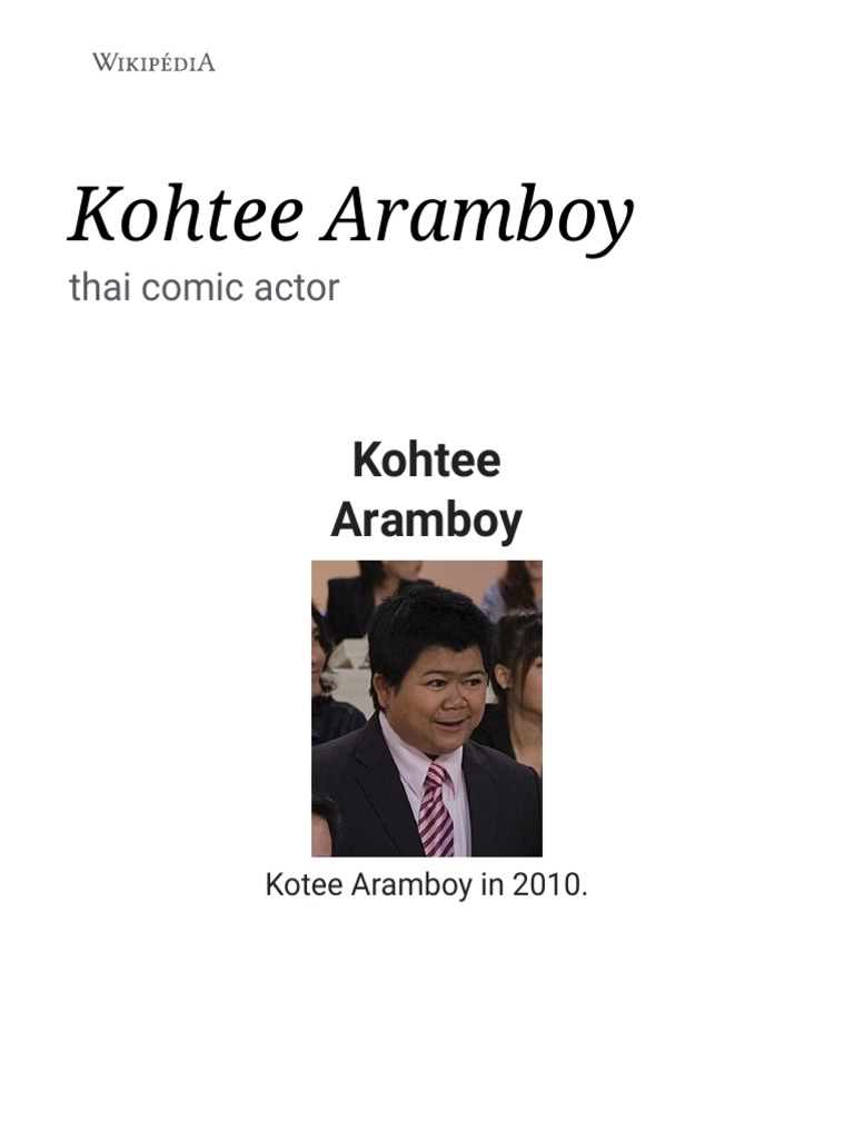 Kohtee Aramboy - Wikipedia | PDF