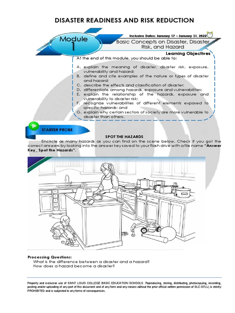 Core Stem - DRRR Module 1 | PDF | Hazards | Disaster Risk Reduction