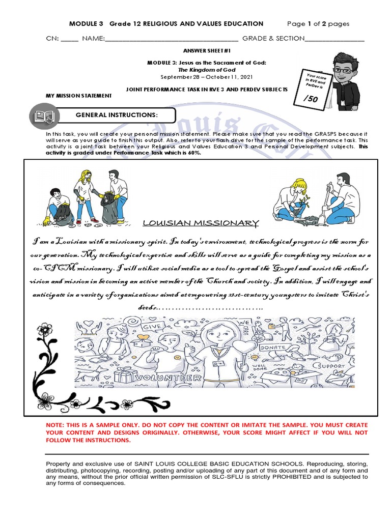 Performance Task Sample | PDF