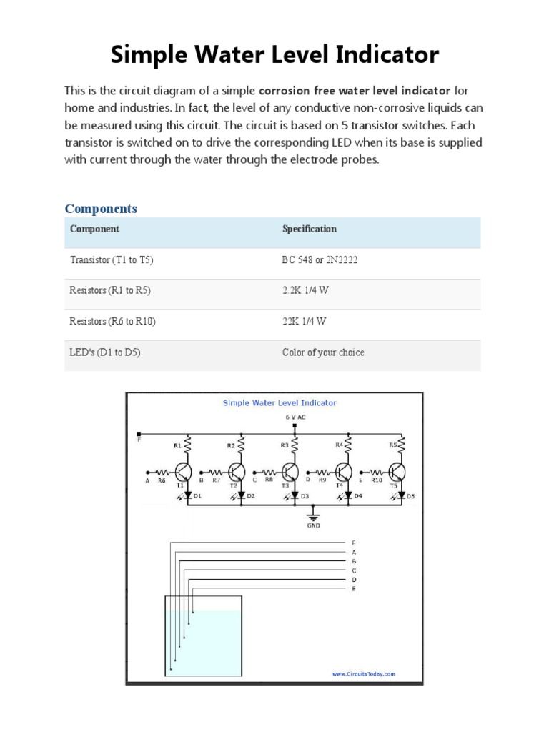 Simple Water Level Indicator | PDF