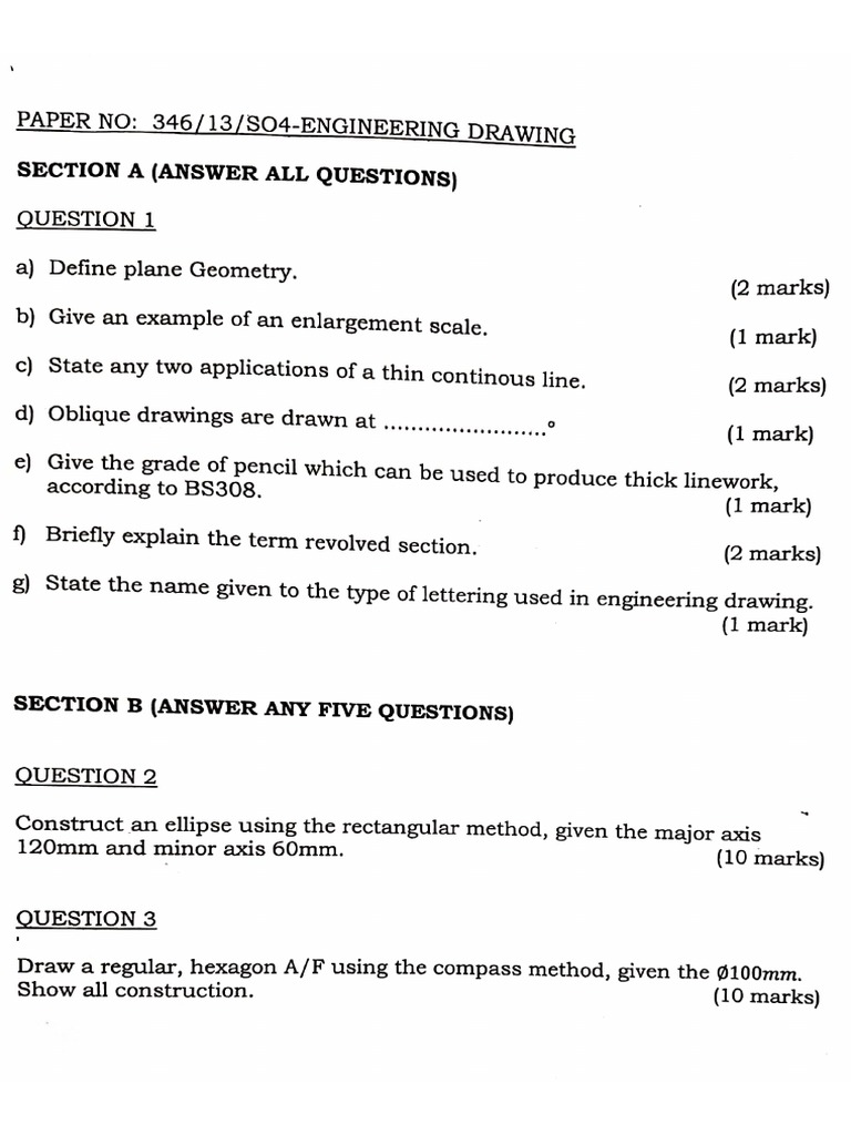 Drawing Past Exams Papers-1 | PDF