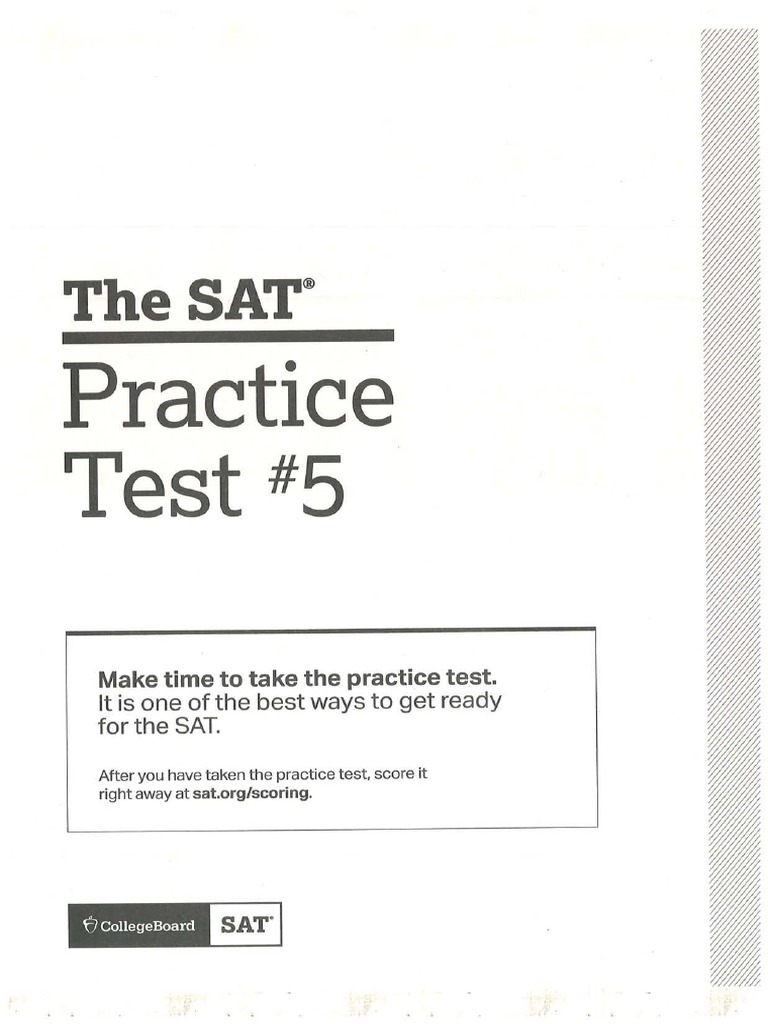 Practice Test 5 Sat | PDF