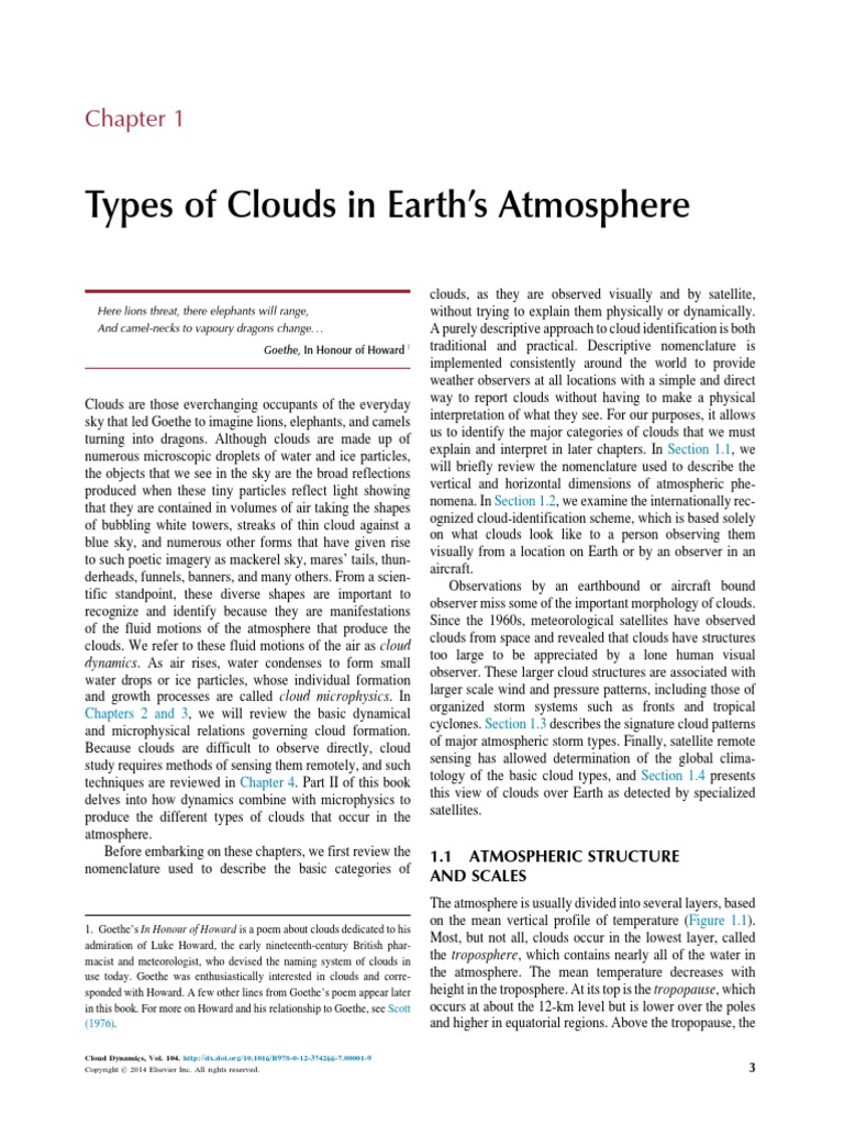 Chapter 1 Types of Clouds in Earth S Atmosphere 2014 International ...