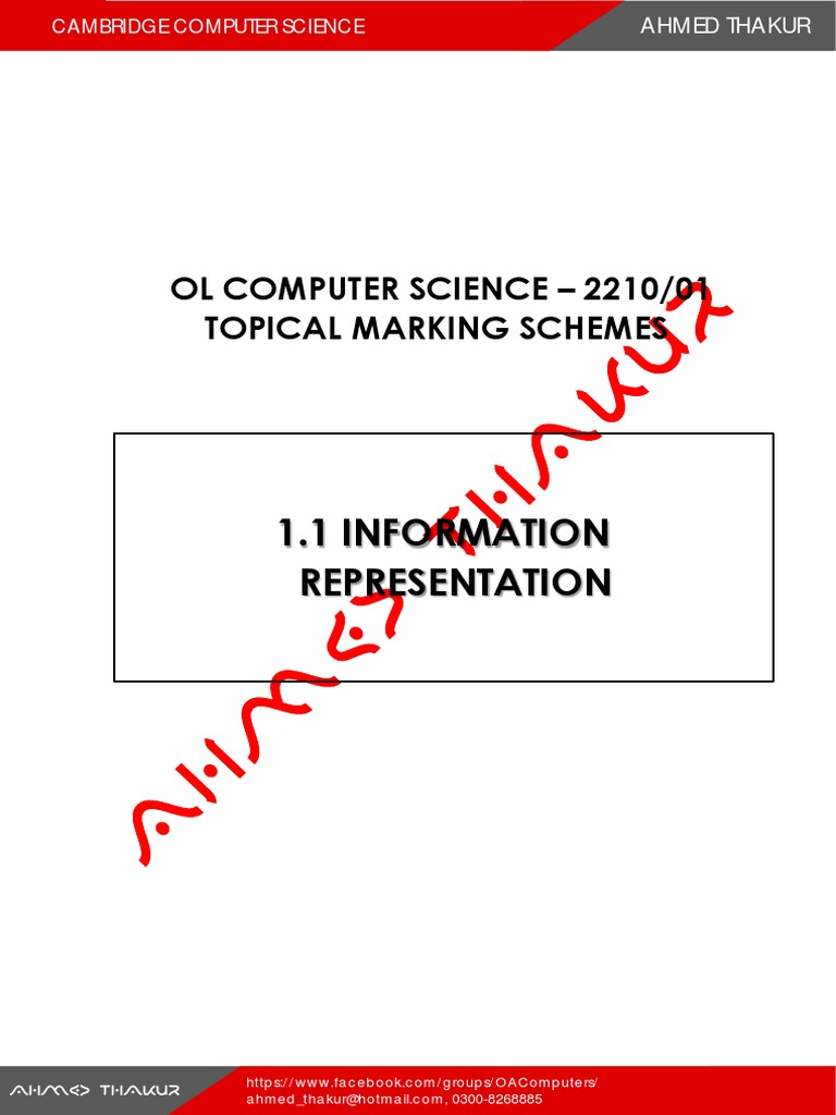 Topicals Markscheme 1.1 Data Representation - Number System | PDF | Encodings | Computer Data