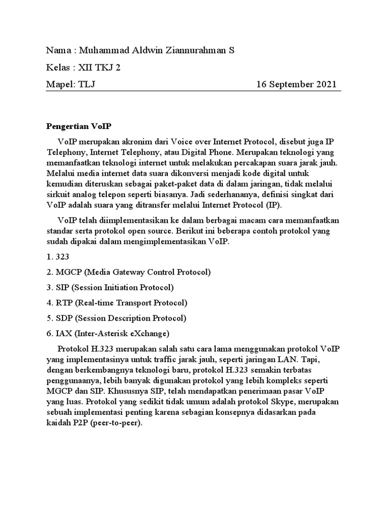 Sistem Kerja Voip | PDF