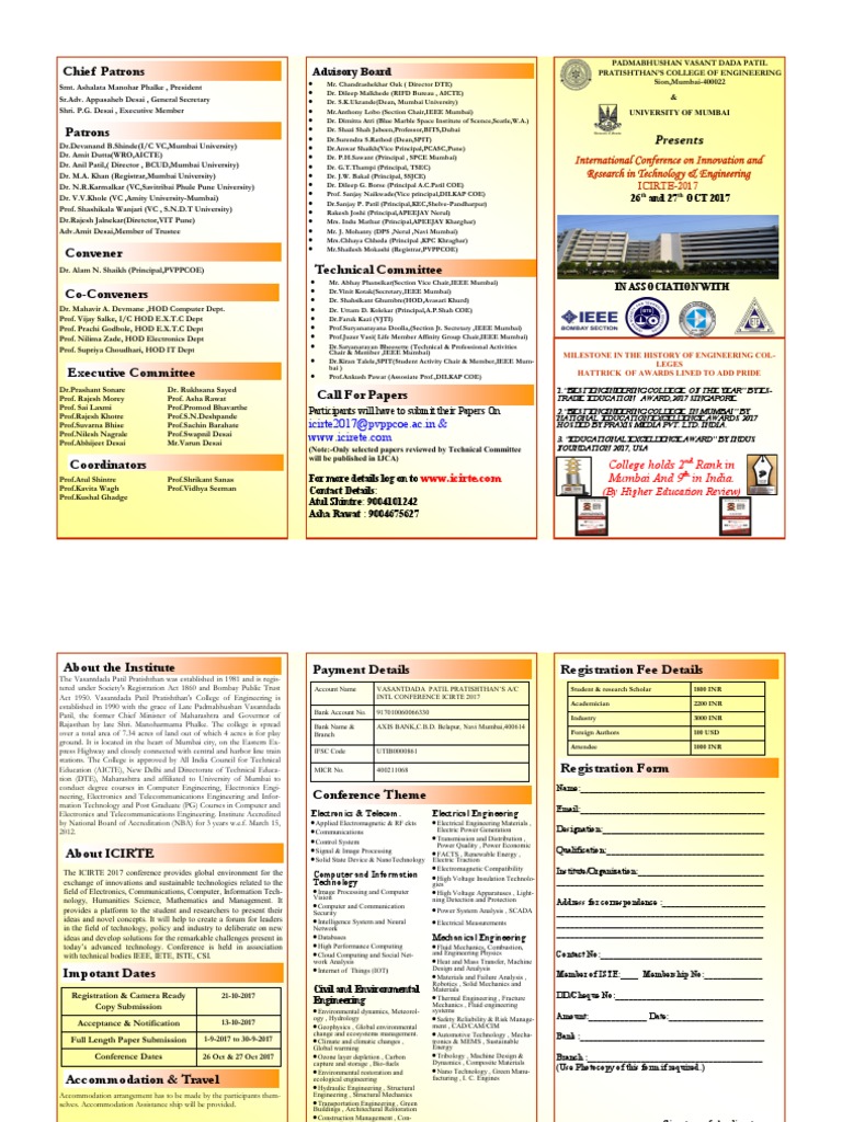 PVPPCOE Conference Pamphlet | PDF | Engineering | Telecommunication