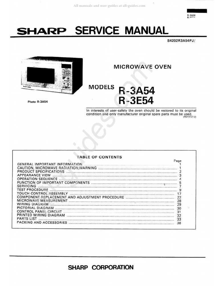 Service Manual: Sharp | PDF | Rectifier | Switch