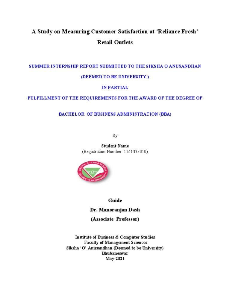 BBA SIP Report Format | PDF | Survey Methodology | Sampling (Statistics)