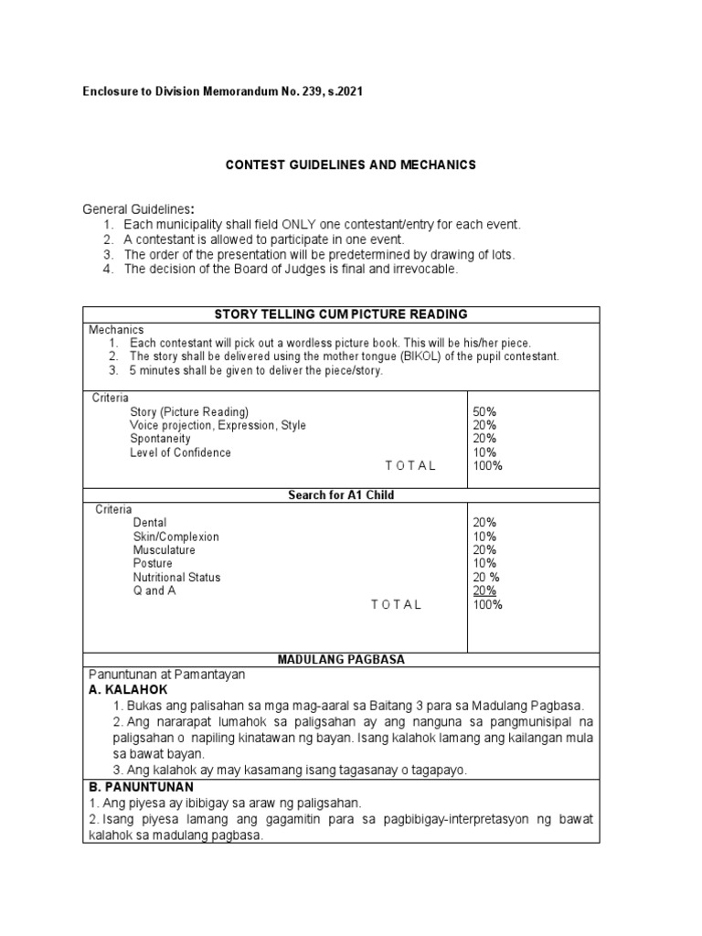 Criteria and Contest Mechanics | PDF