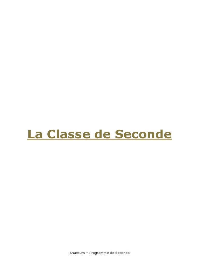 Programme Classe de 2nde | PDF | Chimie | Atomes