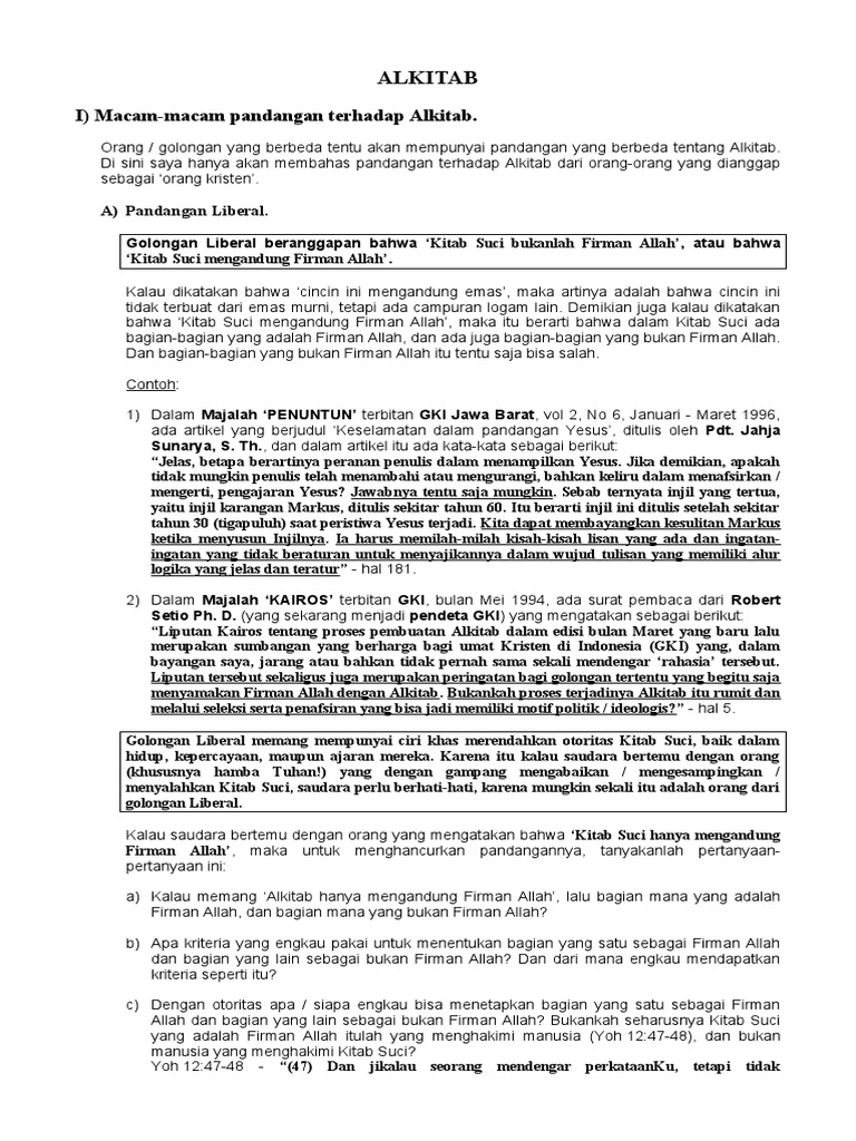 Bibliology GKA | PDF