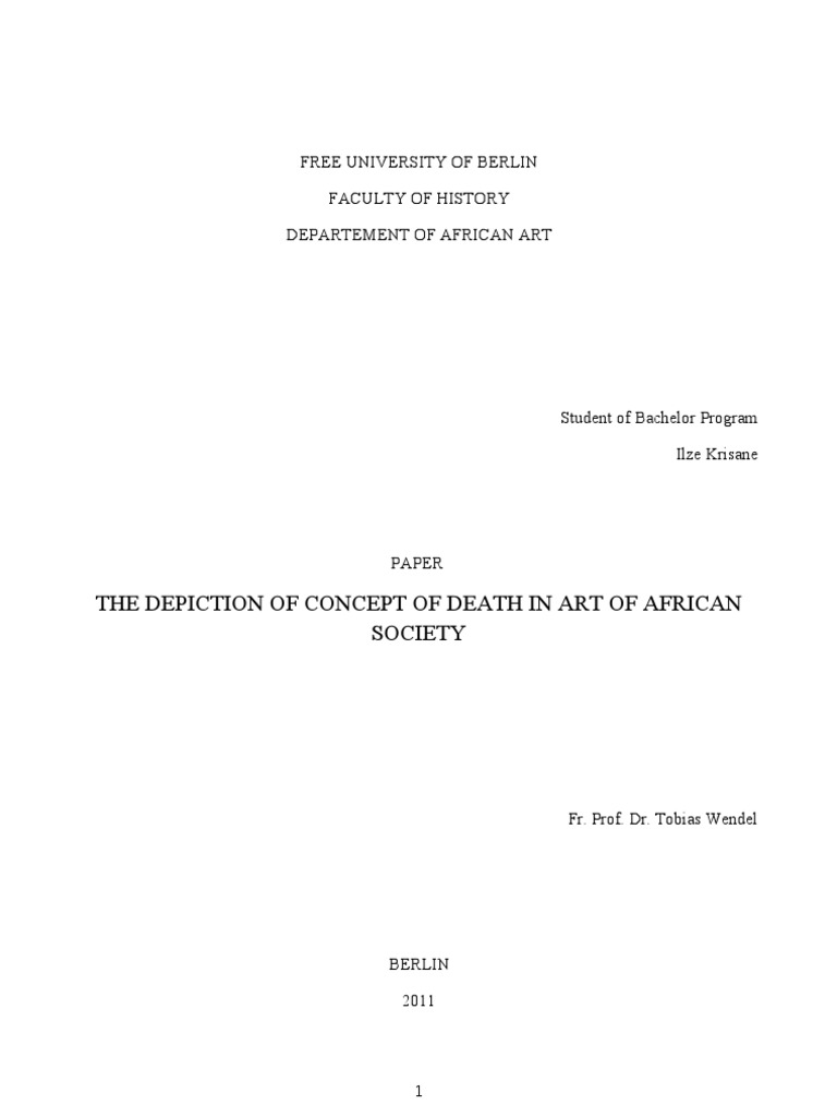 The Depiction of Concept of Death in Art of African Society | PDF ...