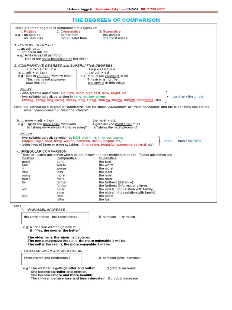 Degrees of Comp.-Note & Exercises | PDF | Semantics | Interpretation ...