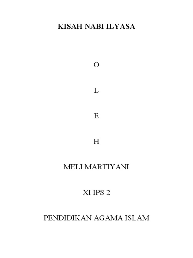 Kisah Nabi Ilyasa: Teladan dan Mukjizat | PDF | Ilmu Sosial