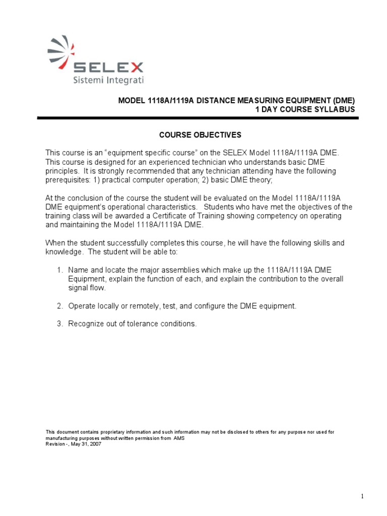 1118A-1119A Operation Course Syllabus | PDF | Transmitter ...