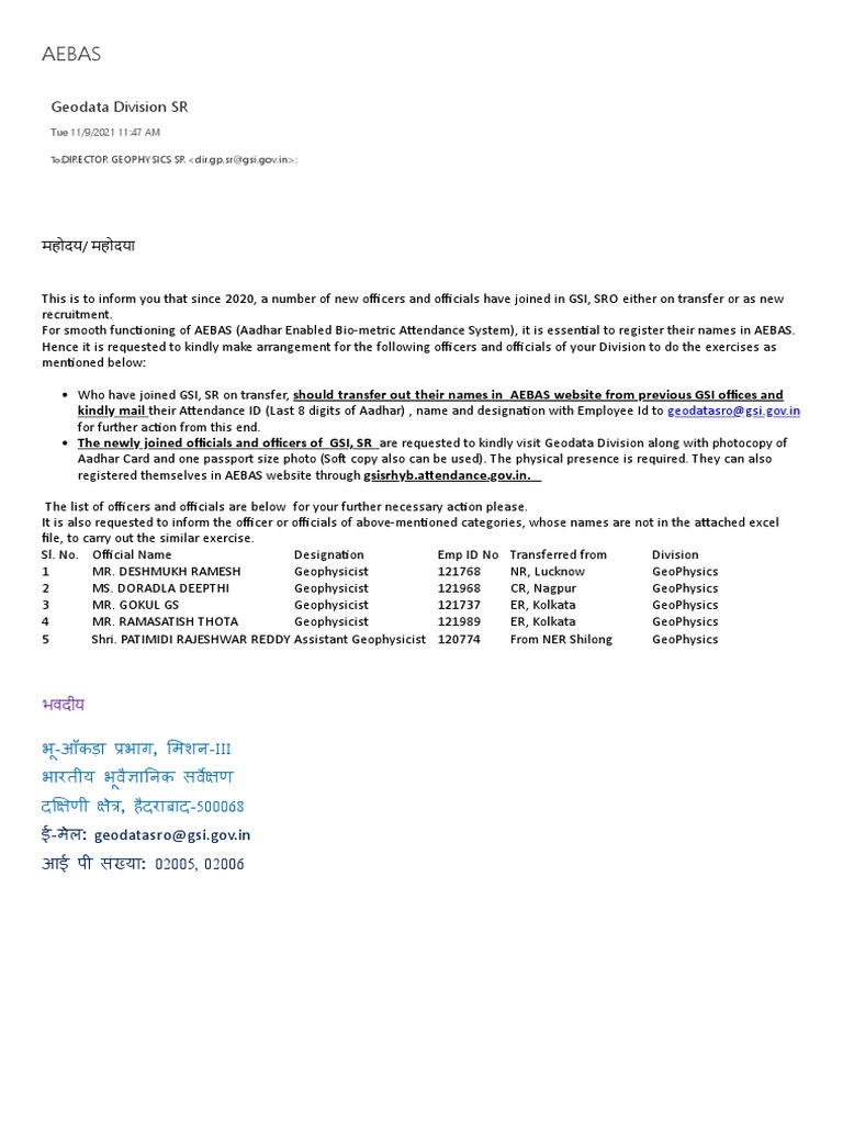 Register New Officers in AEBAS Attendance System | PDF