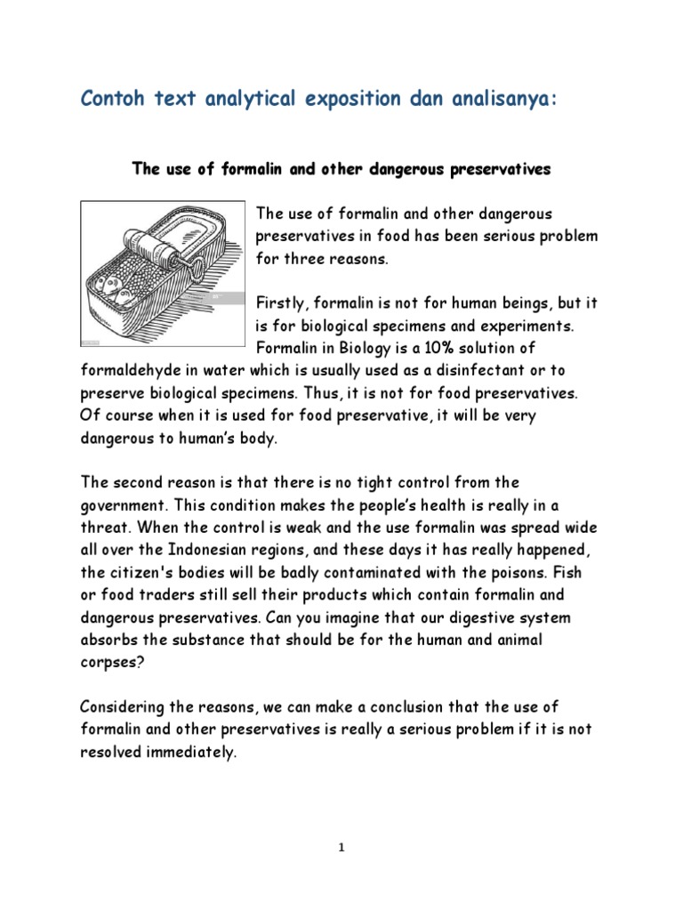 Contoh Text Analytical Exposition Dan Analisanya:: The Use of Formalin ...