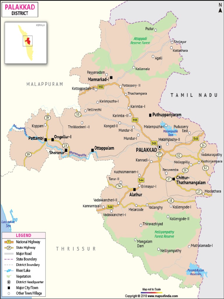 Palakkad District Map | PDF