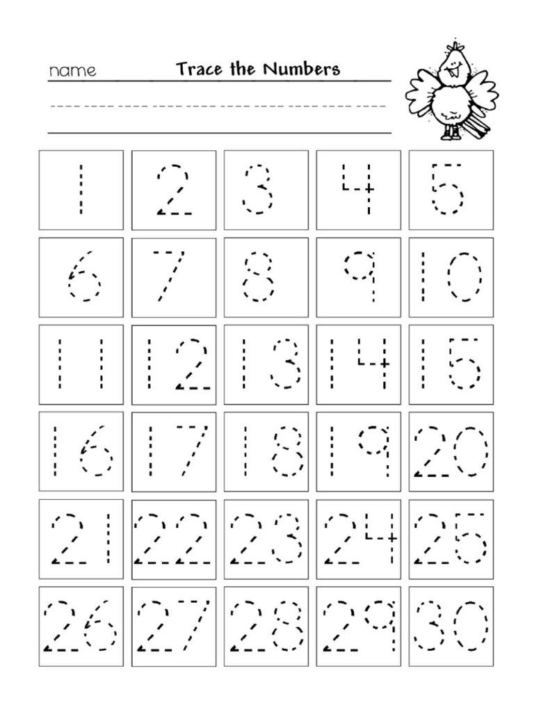 Number Tracing 1-30 Printable | PDF