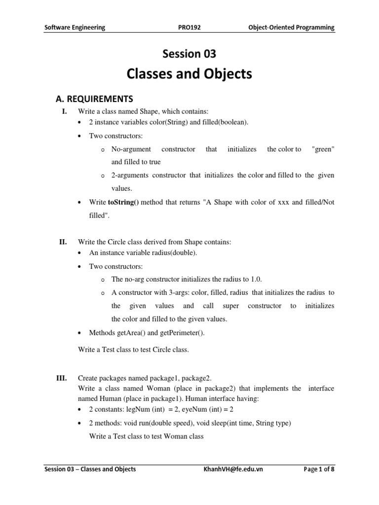 Session03-Classes and Objects - FUCT | PDF | Method (Computer ...