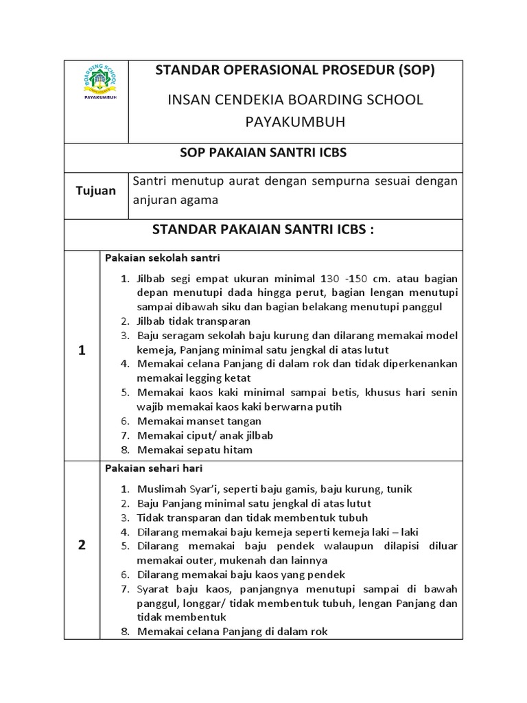 Sop Pakaian | PDF
