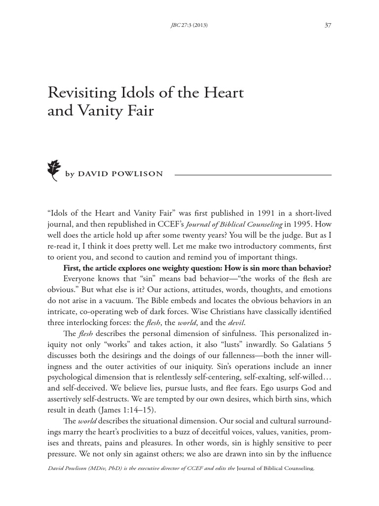 Revisiting Idols of The Heart Powlison | PDF | Idolatry | Love