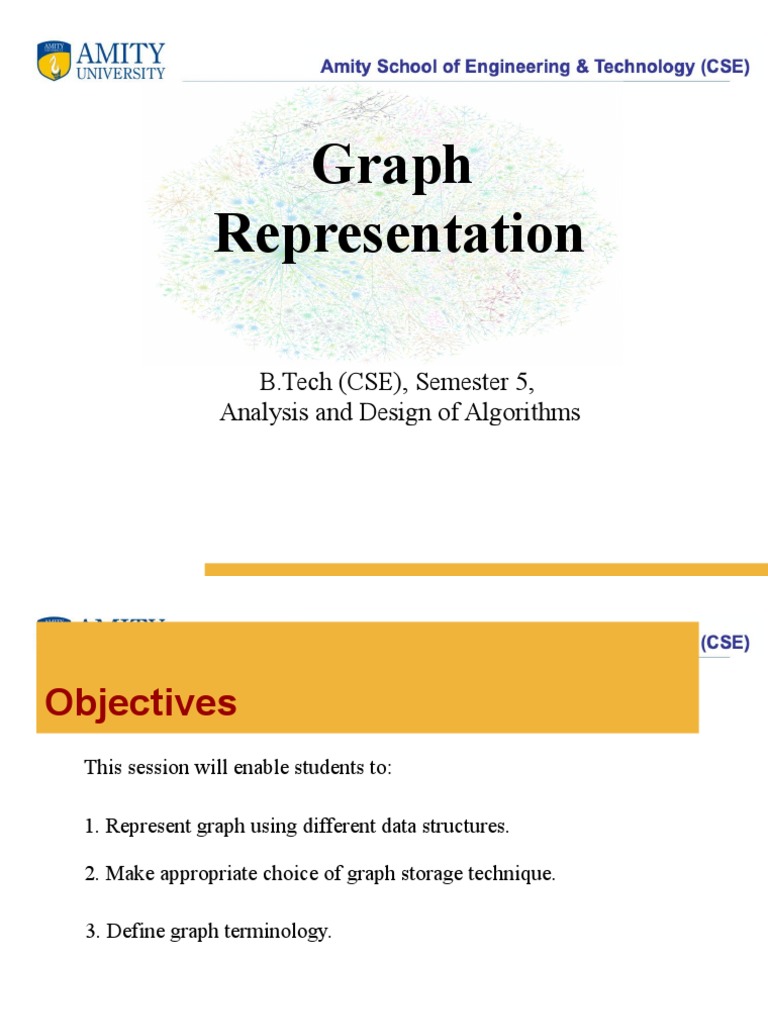 Graph Representation: B.Tech (CSE), Semester 5, Analysis and Design of Algorithms | PDF | Vertex ...