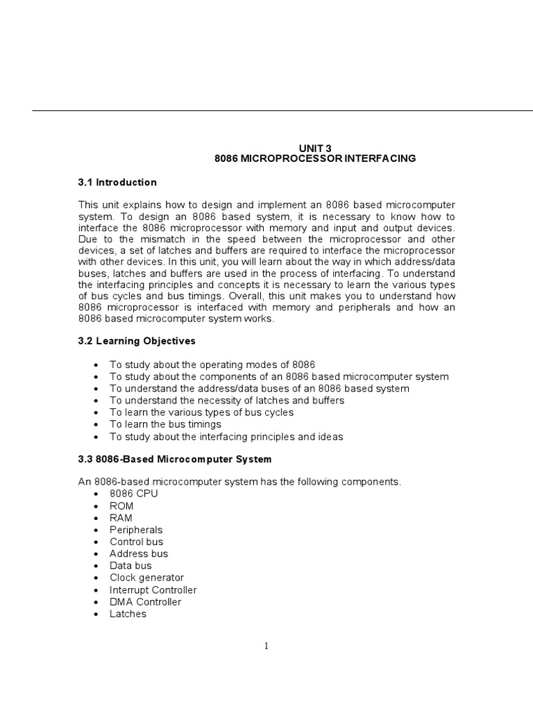 Microprocessor INTERFACING | PDF | Input/Output | Central Processing Unit