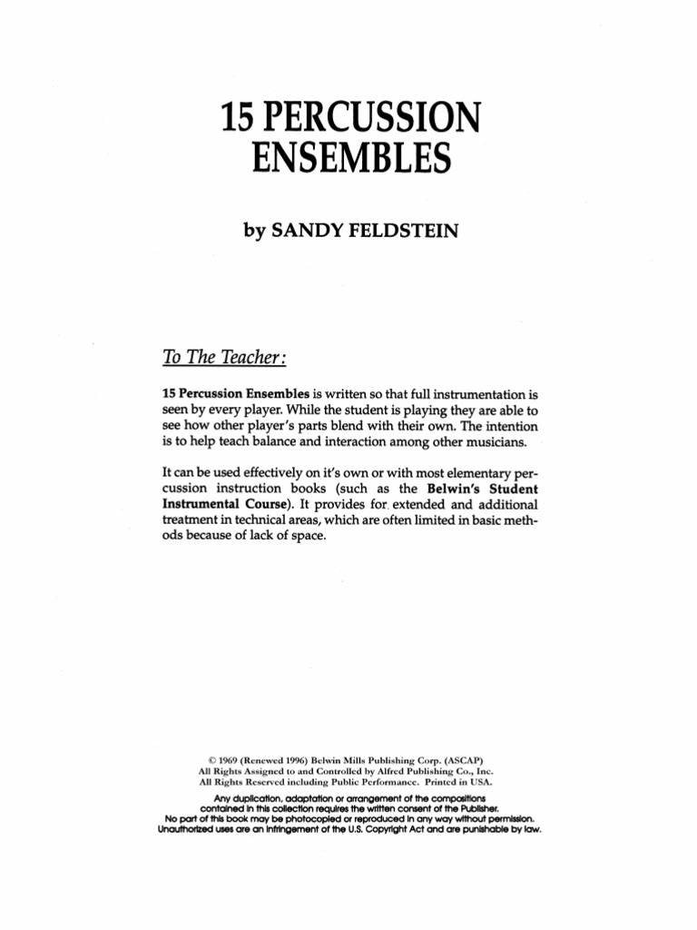 15 Percussion Ensemble | PDF
