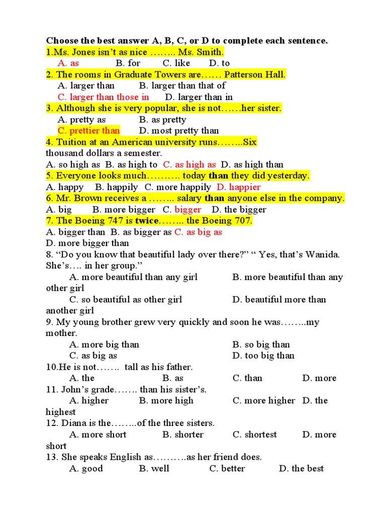 Choose The Best Answer A | PDF
