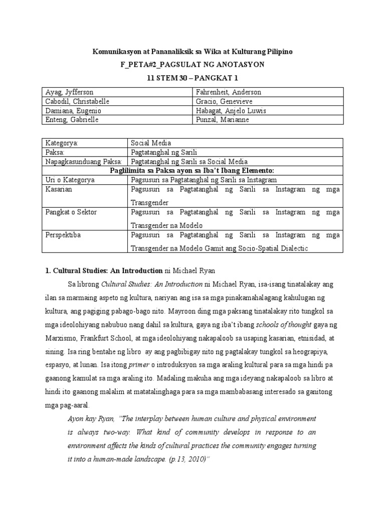 Halimbawang Anotasyon | PDF