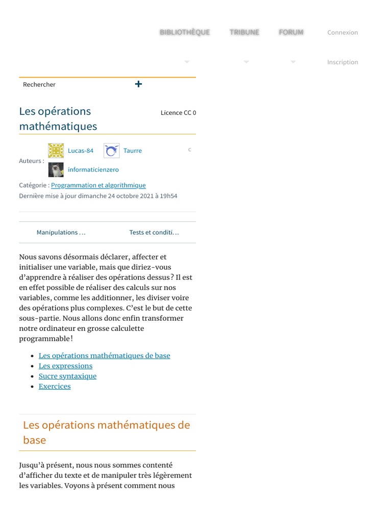 Opérations Mathématiques en C | PDF | Division | C (Langage de programmation)
