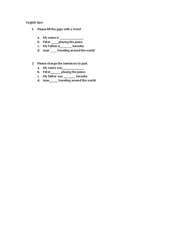 English Quiz | PDF