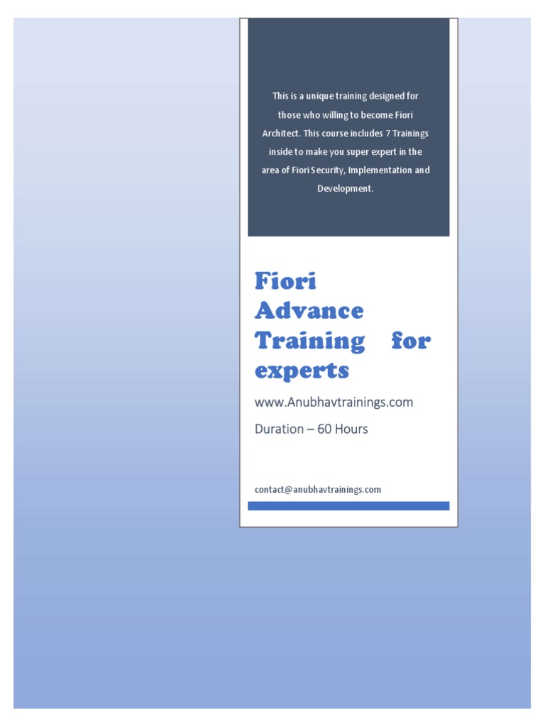 Fiori Course Content | PDF | Information Technology Management | Software