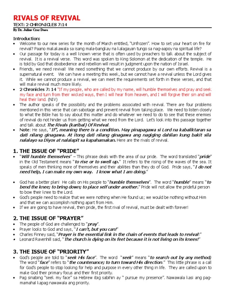 Revival's Rivals: Overcoming Barriers | PDF | Sin | Prayer