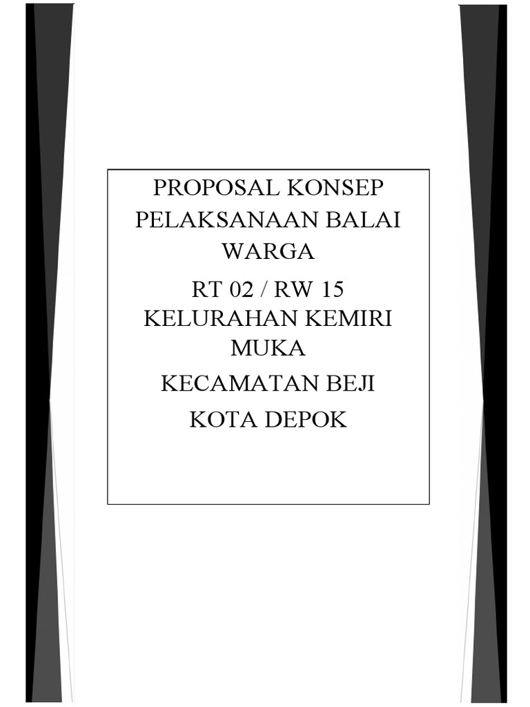Proposal Pembangunan Balai Warga RT 02/RW 15 | PDF | Griya & Taman