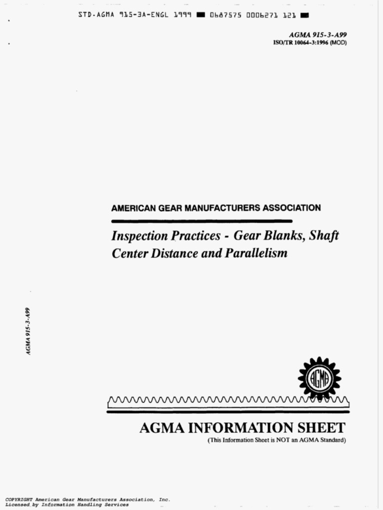 Agma 915-3-A99-1999 | PDF