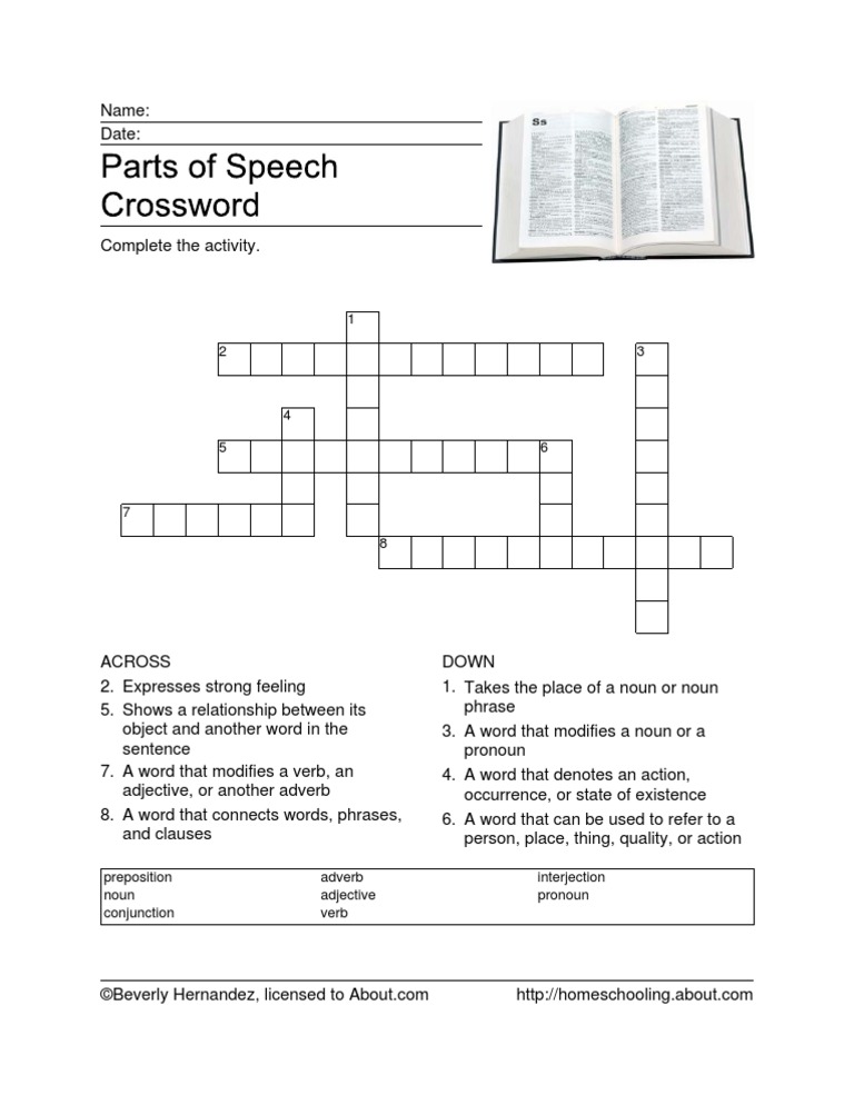 Part of Speech Puzzle | PDF
