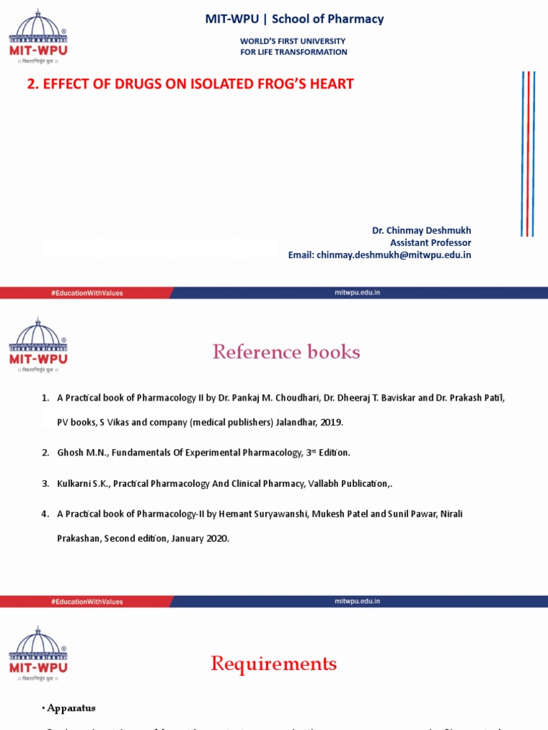 2 Effect of Drugs On Isolated Frog Heart | PDF | Acetylcholine | Muscle ...