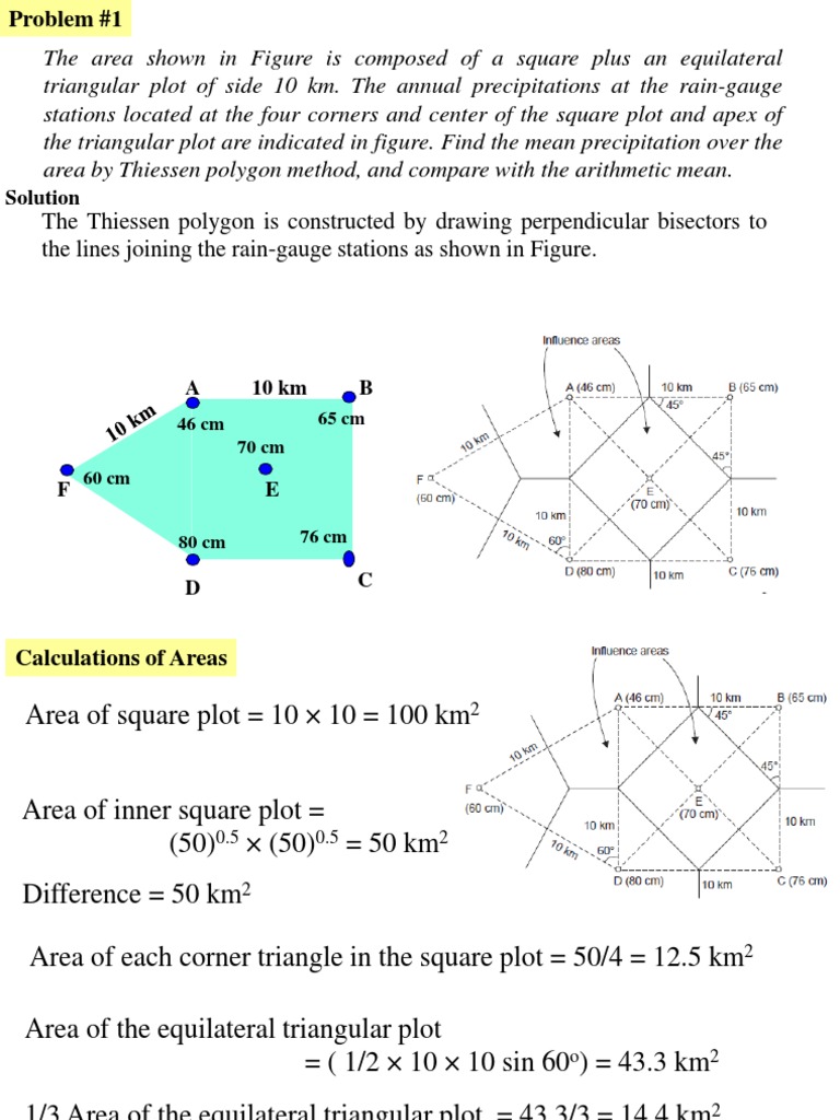 Thiessen Polygon Method Examples | PDF | Area | Triangle