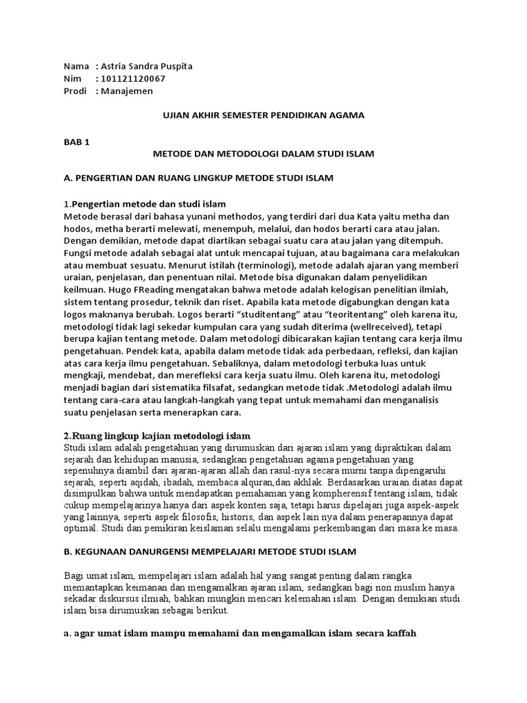 Metode dan Pendekatan Studi Islam | PDF | Agama & Spiritualitas