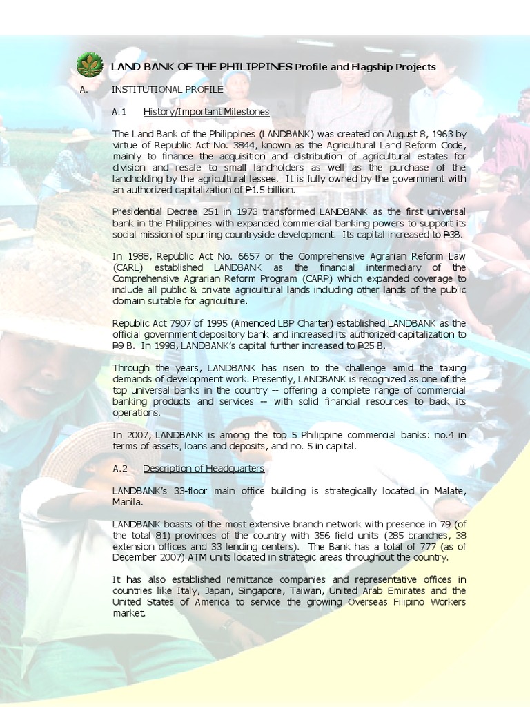 Phil LBP Profile | PDF | Microfinance | Loans